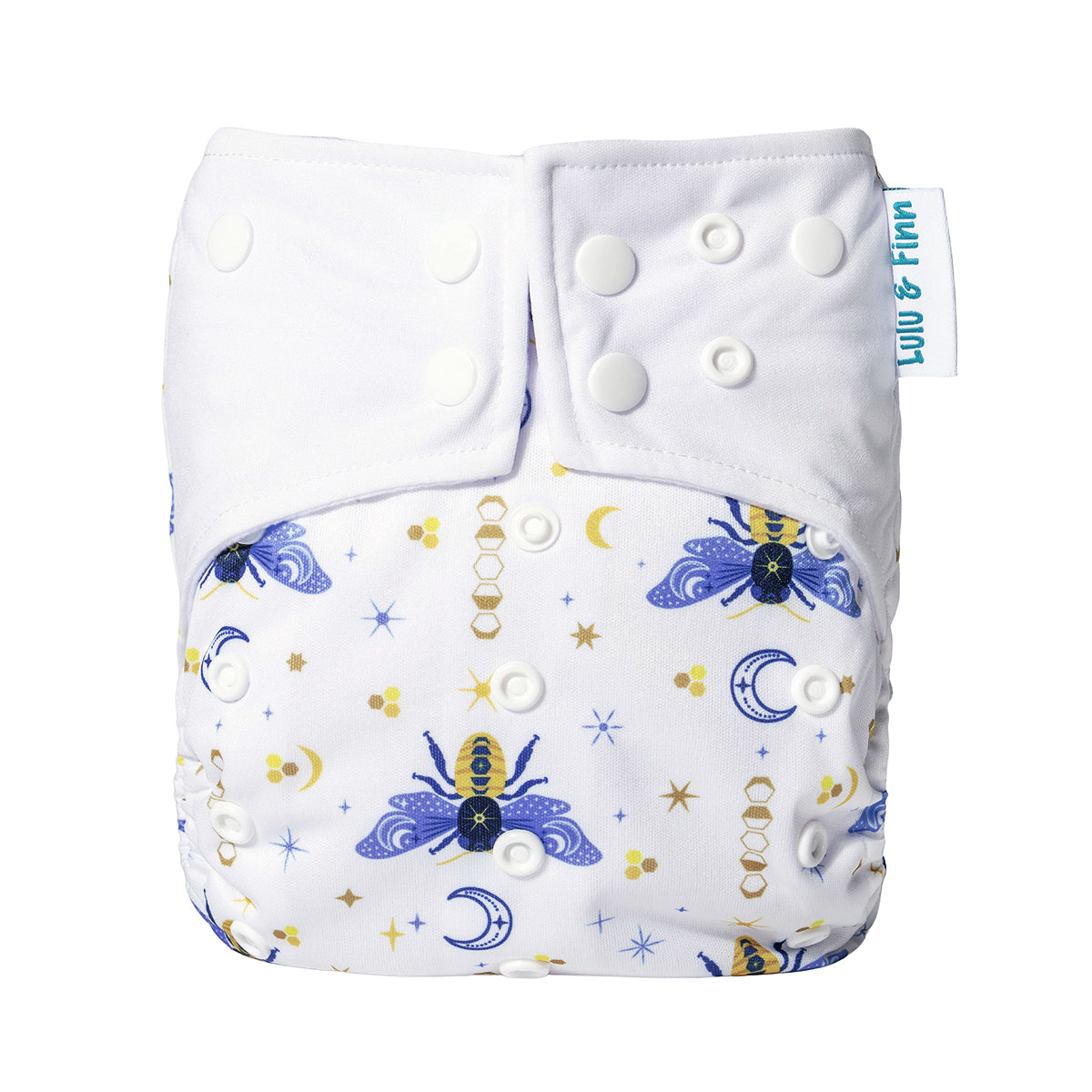 Lulu & Finn Celestial Bees Print Double Gusset Modern Cloth Nappy ...