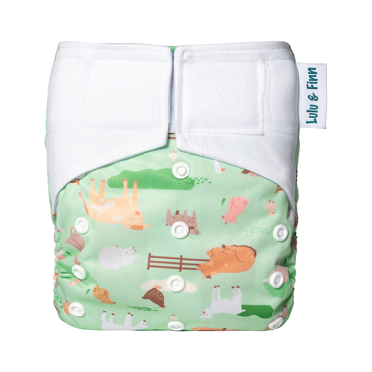 Lulu & Finn Farm Paddock Print Hook And Loop Double Gusset Modern Clot ...